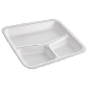PLATO DESECHABLE TÉRMICO DE UNICEL CON TRES DIVISIONES URPRI #9 - Rutren